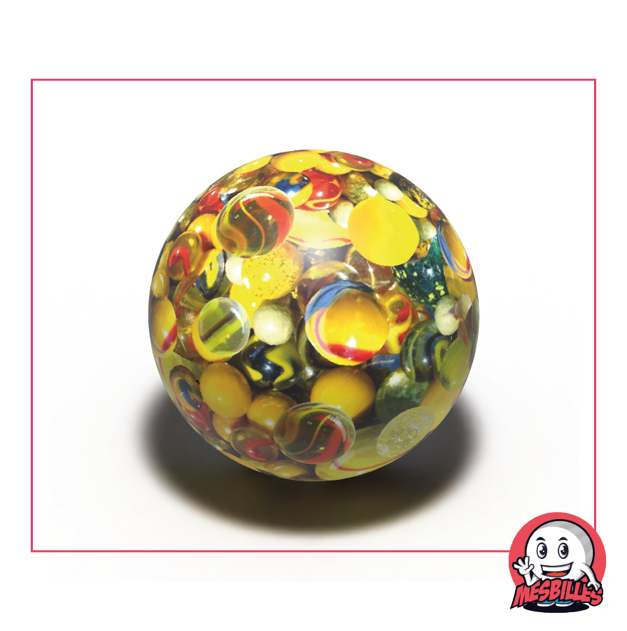 Exclusivity My-glassMarbles: 100 Yellow marbles, from 12 to 35 mm ...