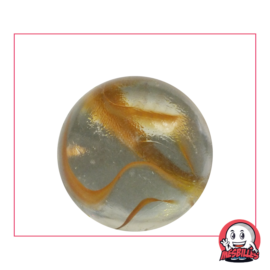 marble boulard Orange Ribbon large marbles made of glass 35 mm my ...